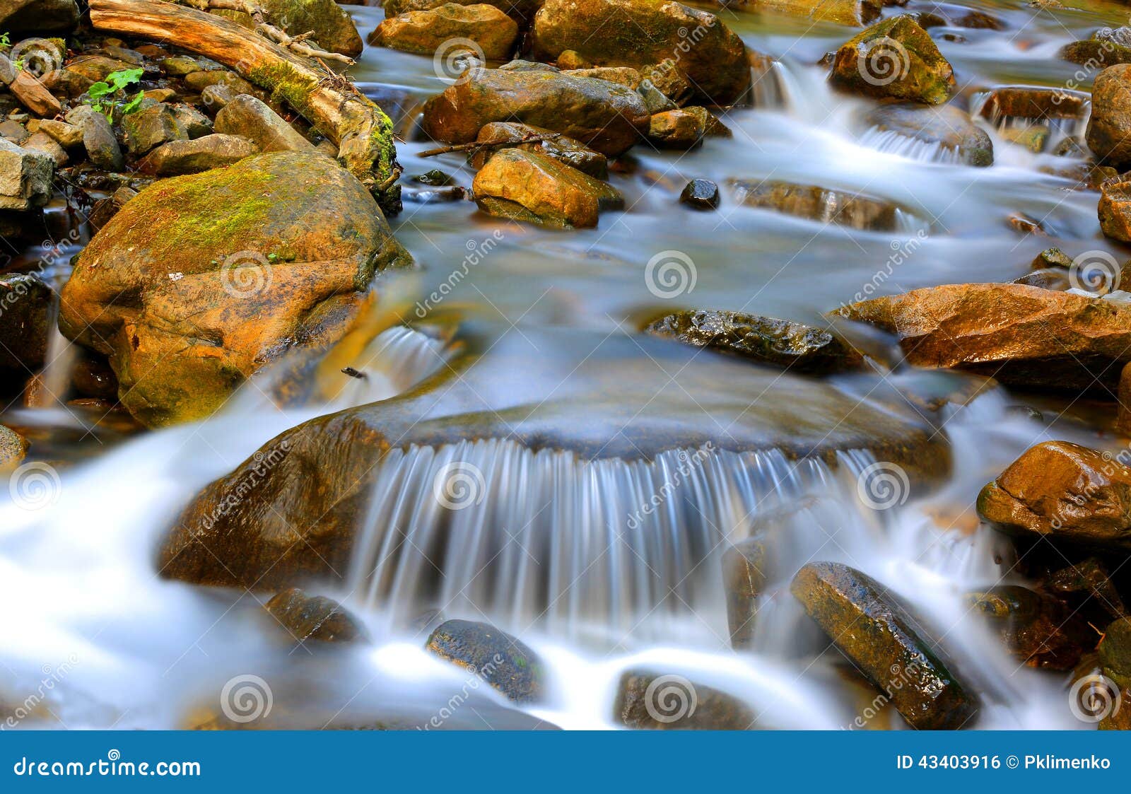 Nice Cascade of Mountain Stream Stock Photo - Image of ecology, leafage ...