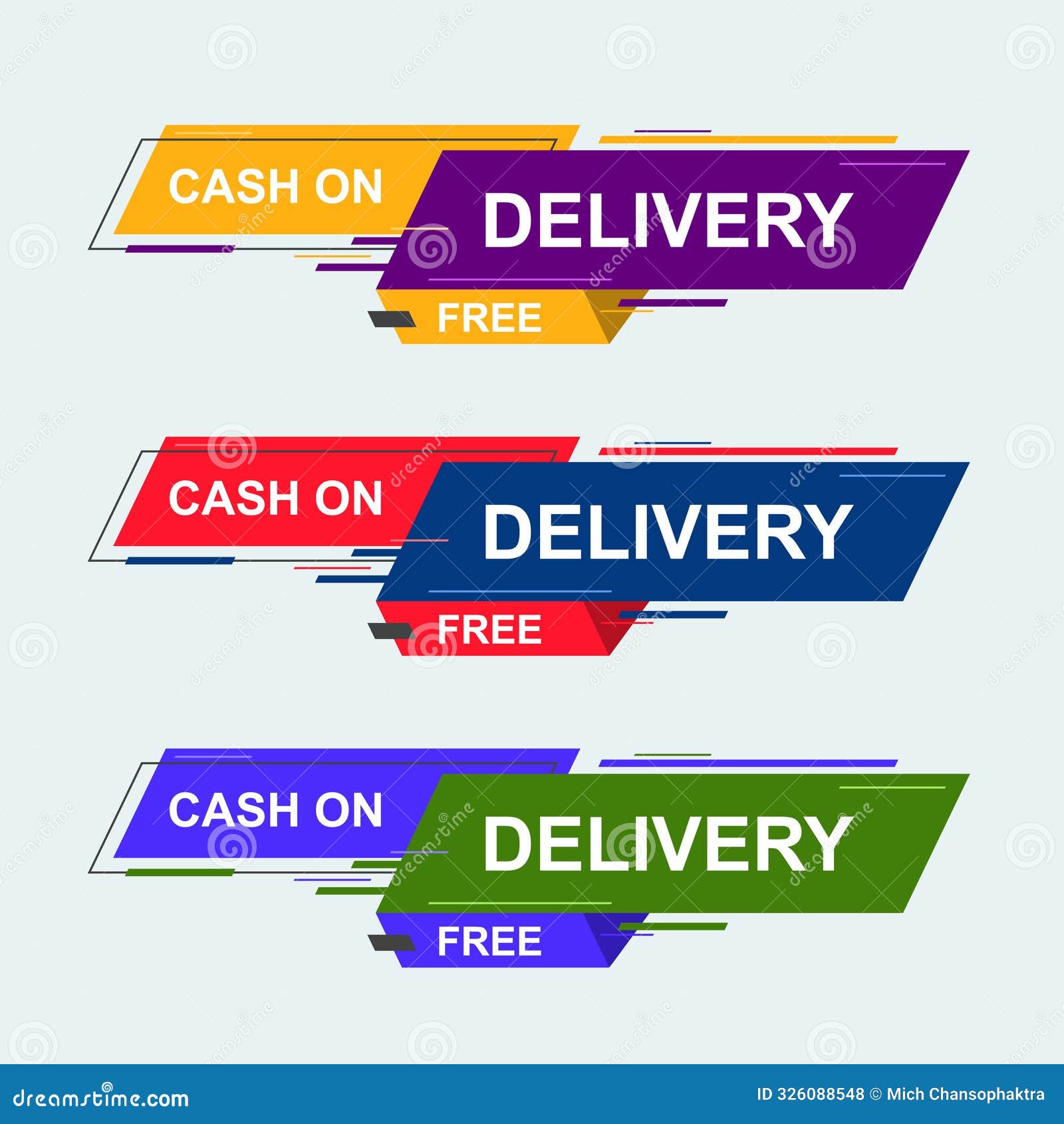 Nice Cash on Delivery Badge Collection Creative Banner Vector Stock ...