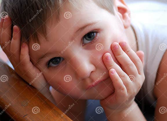 Nice child stock image. Image of child, melancholy, think - 2496617