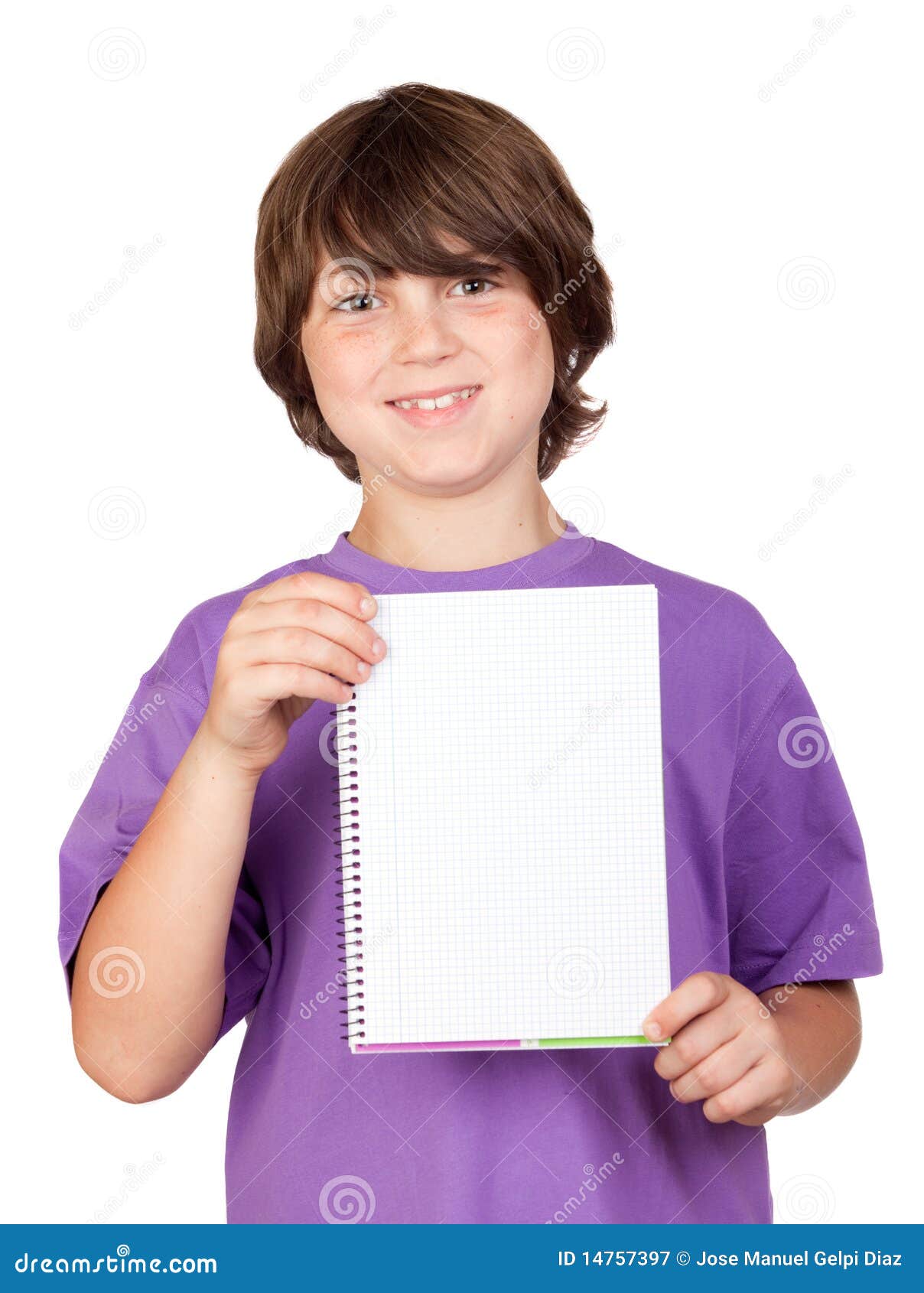 Nice Child with Blank Notebook Stock Image - Image of education, child ...