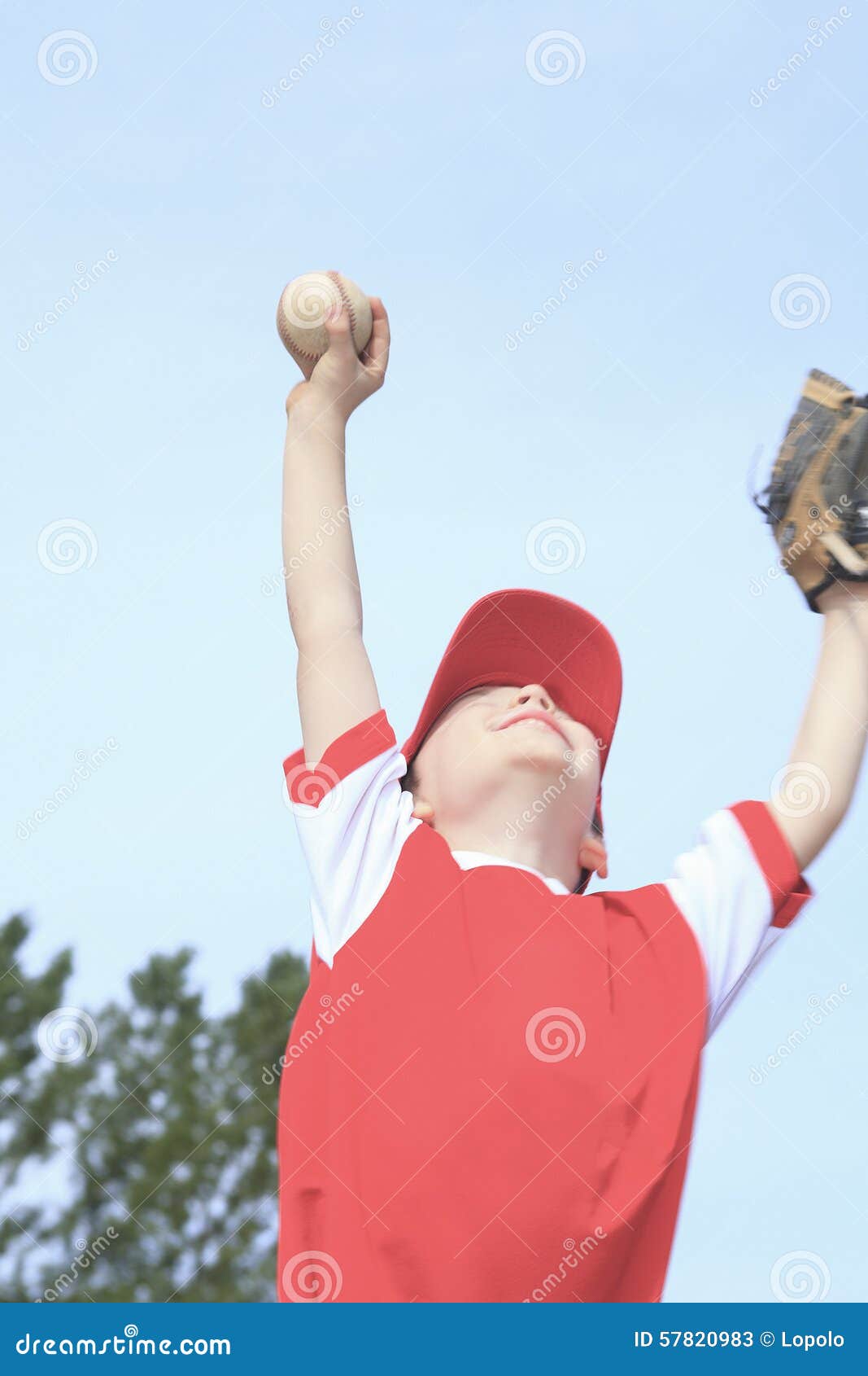 Nice Child Happy To Play Baseball Stock Image - Image of horizontal ...