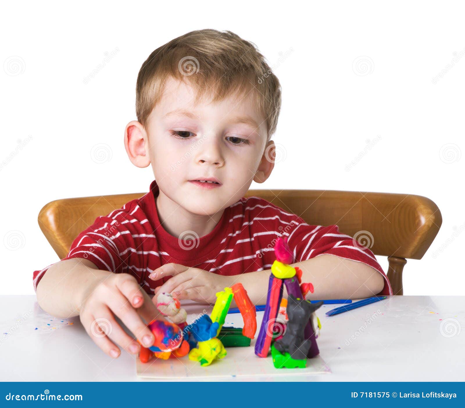 Nice child with plasticine stock image. Image of plasticine - 7181575