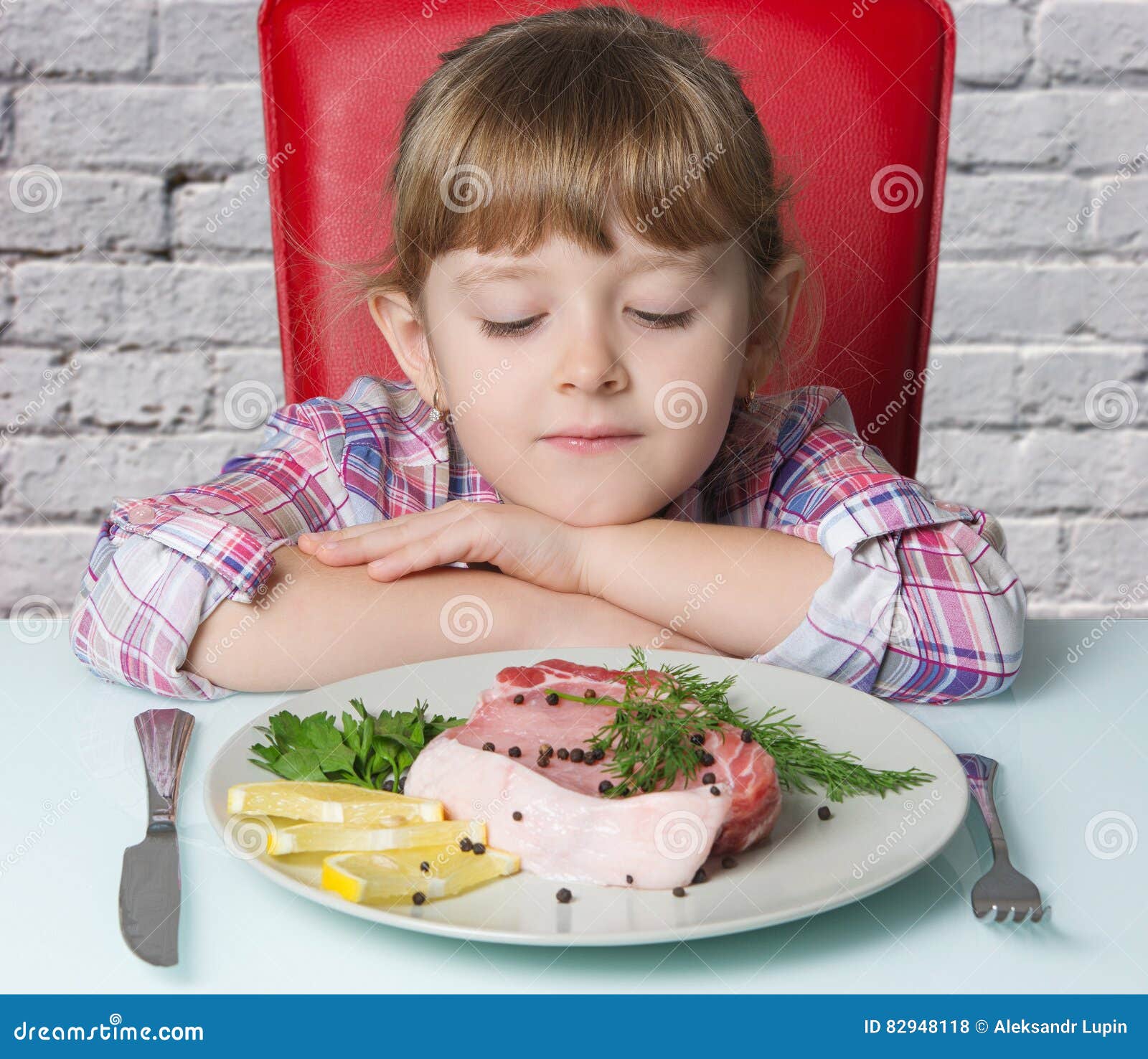 Nice Child in the Restaurant Stock Photo - Image of meat, pepper: 82948118