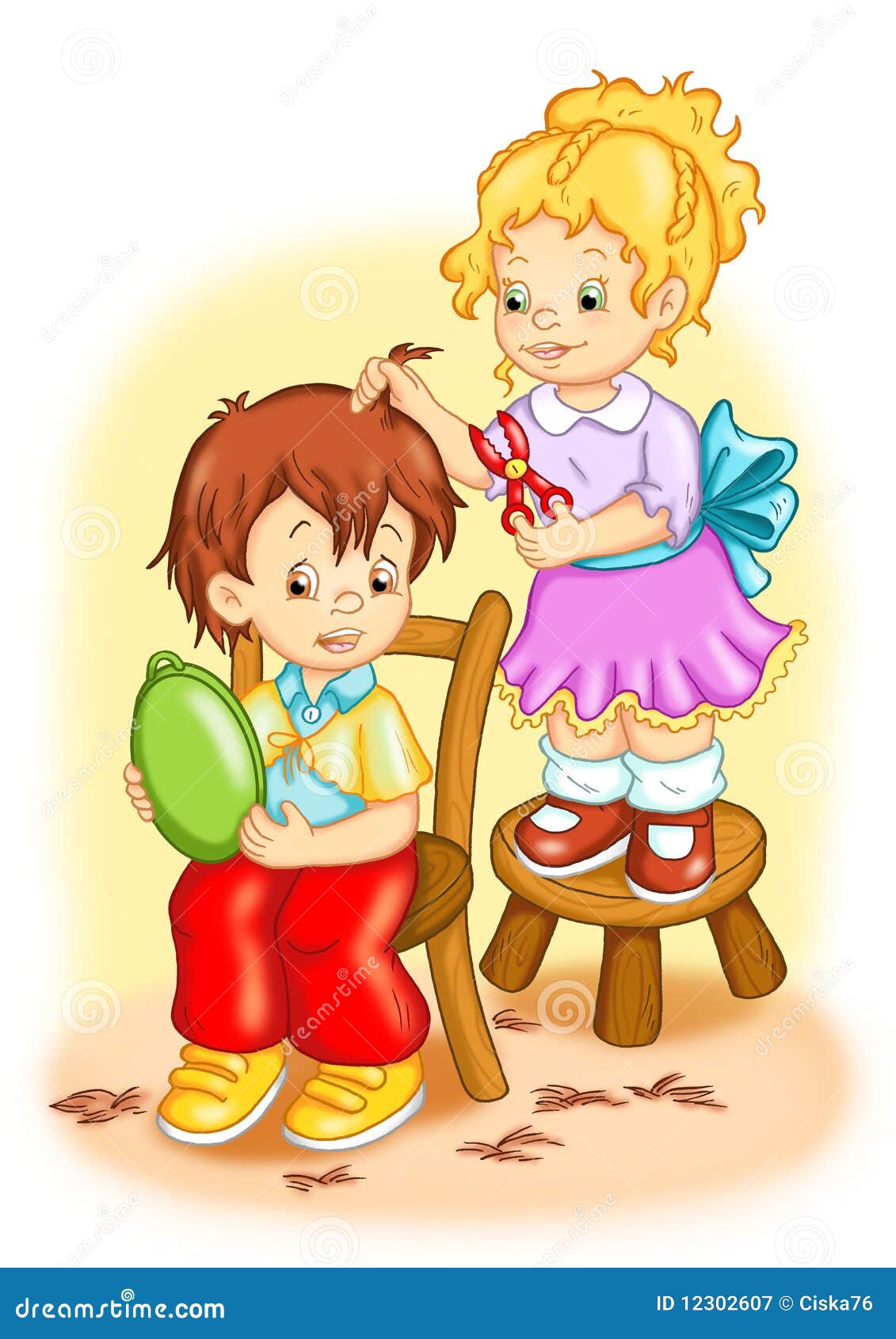 Nice children stock illustration. Illustration of artistic - 12302607