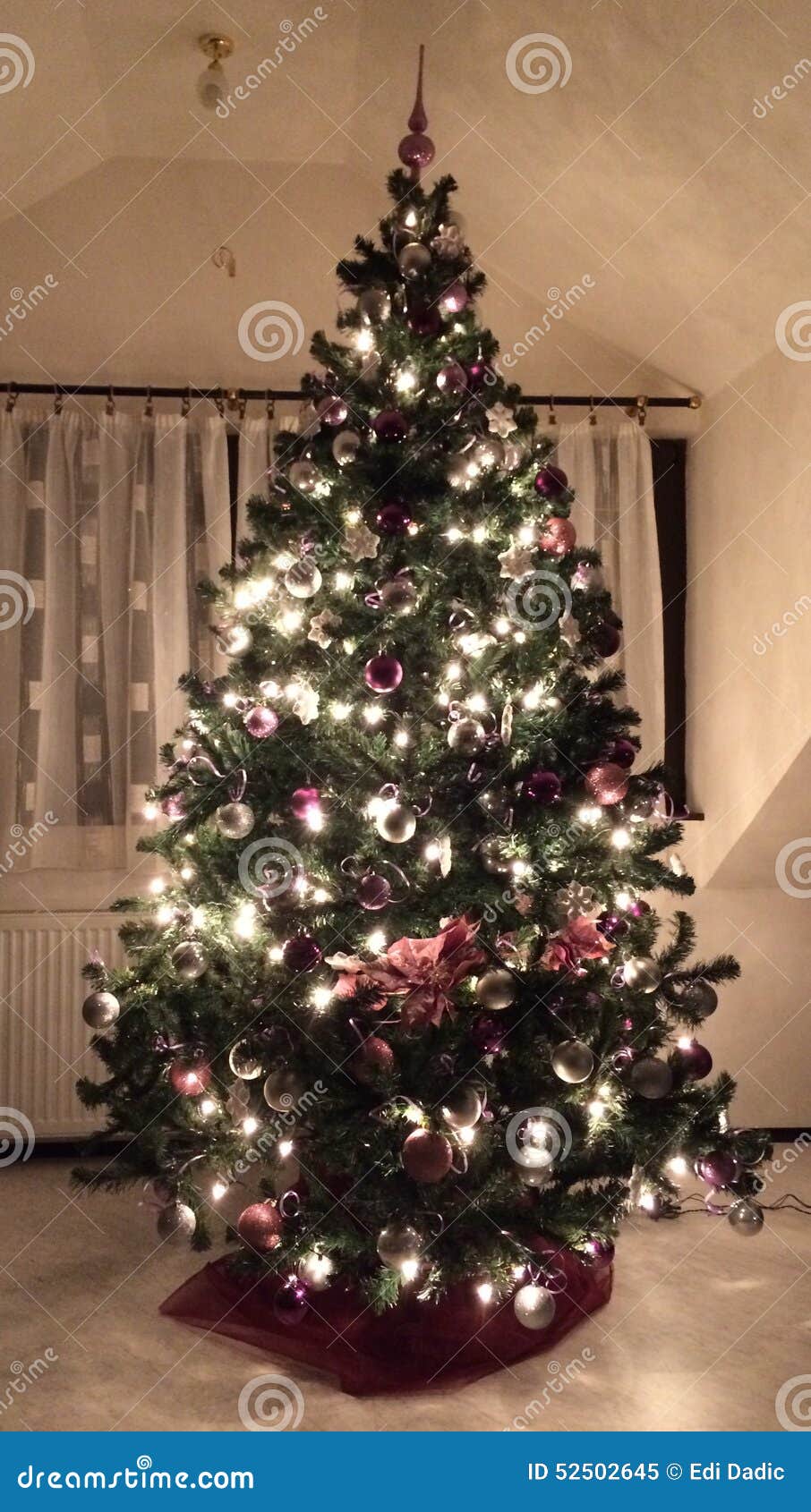 Nice christmas tree stock image. Image of lights, decoaration - 52502645