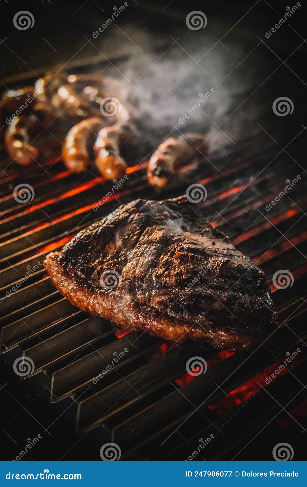 Nice Chunks of Beef on a Charcoal Grill Stock Image - Image of catering ...