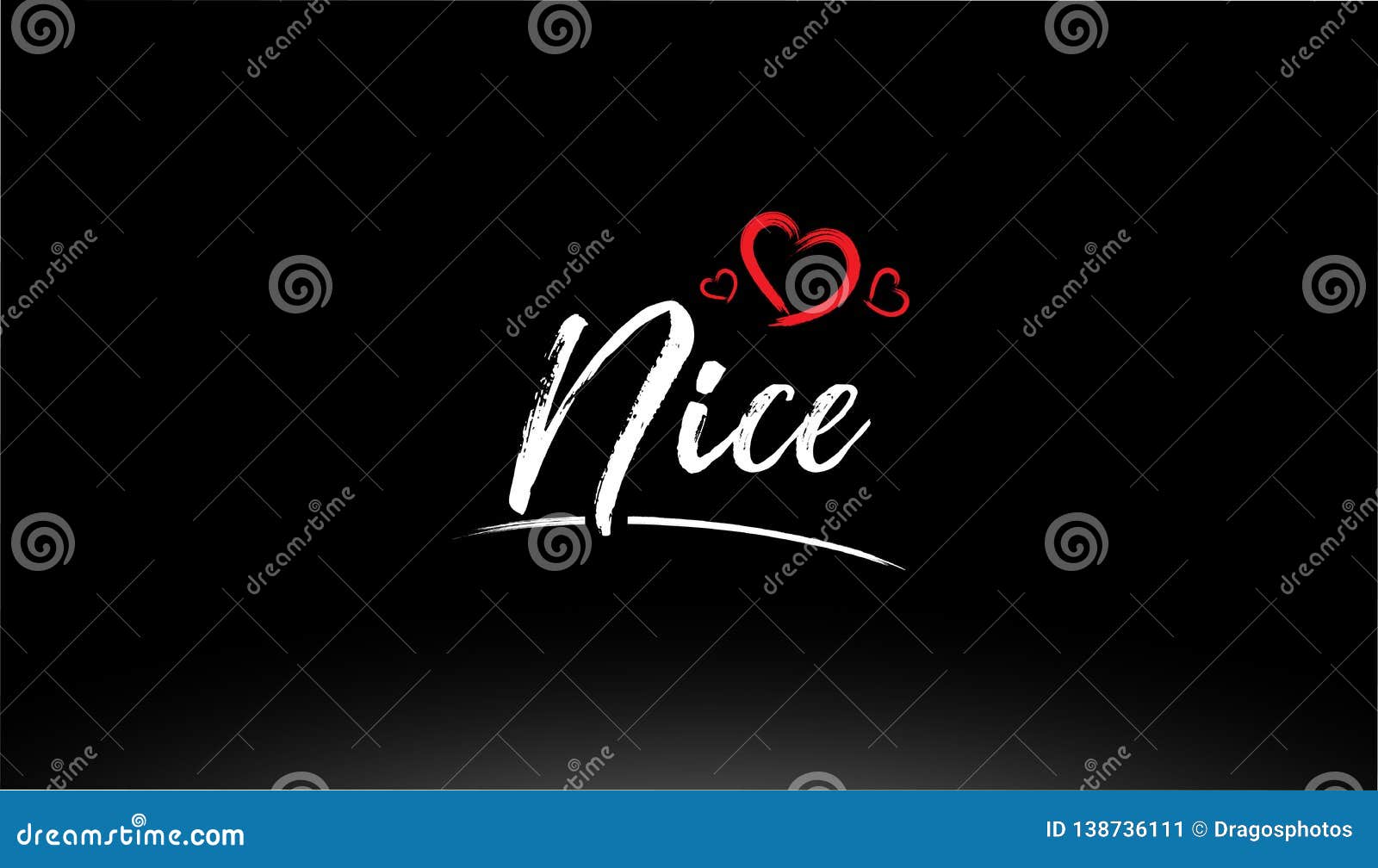 Nice City Hand Written Text with Red Heart Logo Stock Vector ...