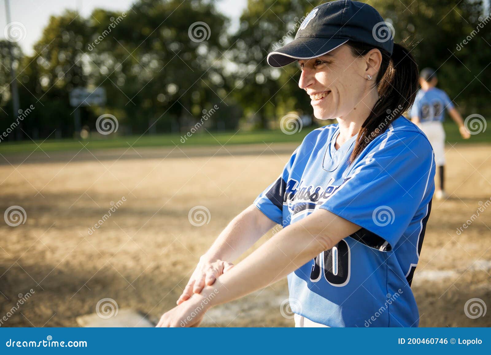 Nice Coach Coaching His Team on the Playground Stock Photo - Image of ...