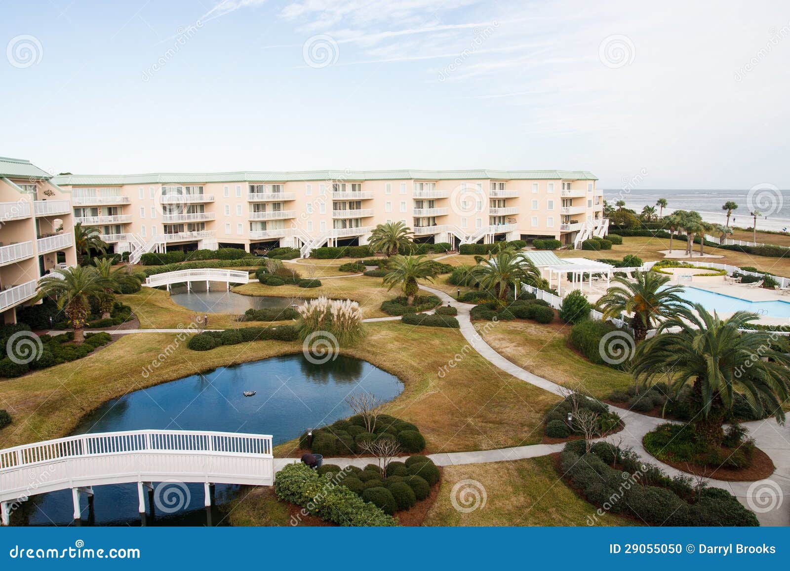 Nice Coastal Condo with Landscaped Courtyard, Pools and Bridge Stock ...
