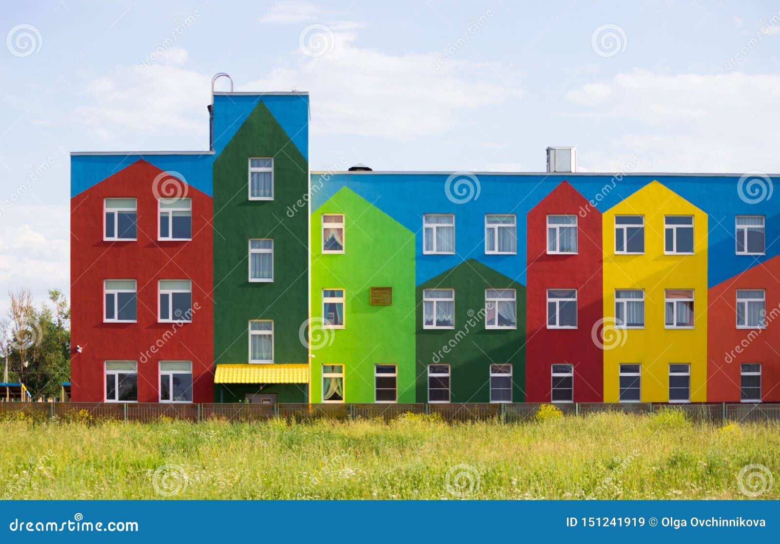 Nice Colorful House a Kindergarten for Children Stock Image - Image of ...
