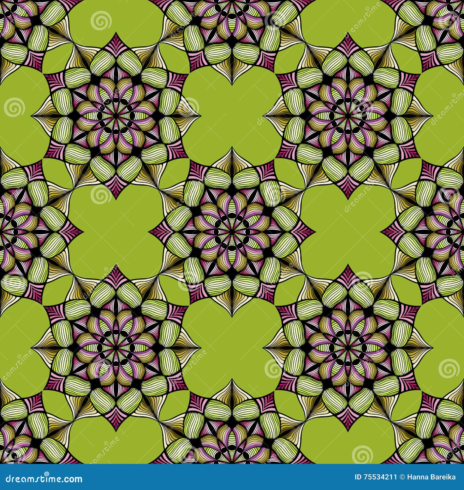 Nice Colorful Mandala. Vector Seamless Pattern. Stock Vector ...