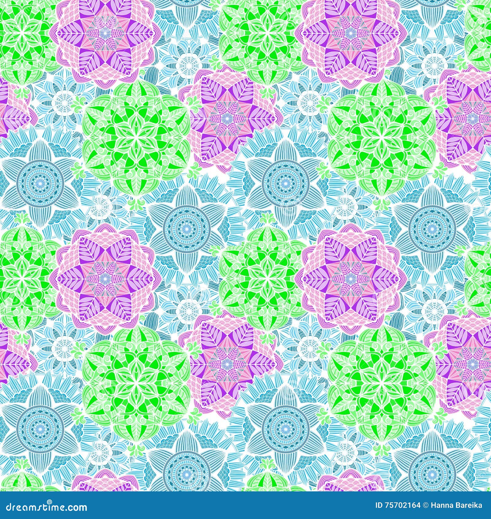 Nice Colorful Mandala. Vector Seamless Pattern. Stock Vector ...