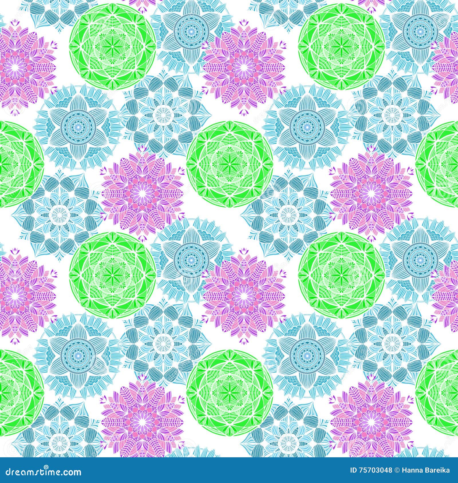 Nice Colorful Mandala. Vector Seamless Pattern. Stock Vector ...