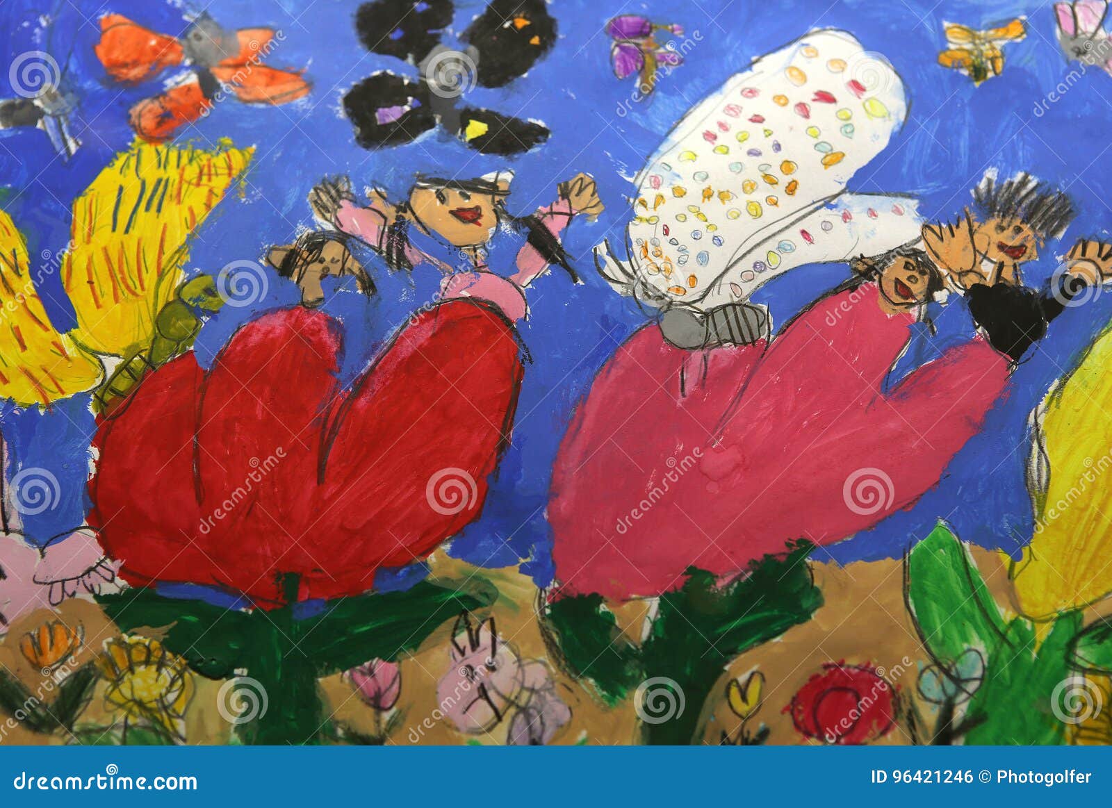 Colorful child drawing stock illustration. Illustration of painting ...