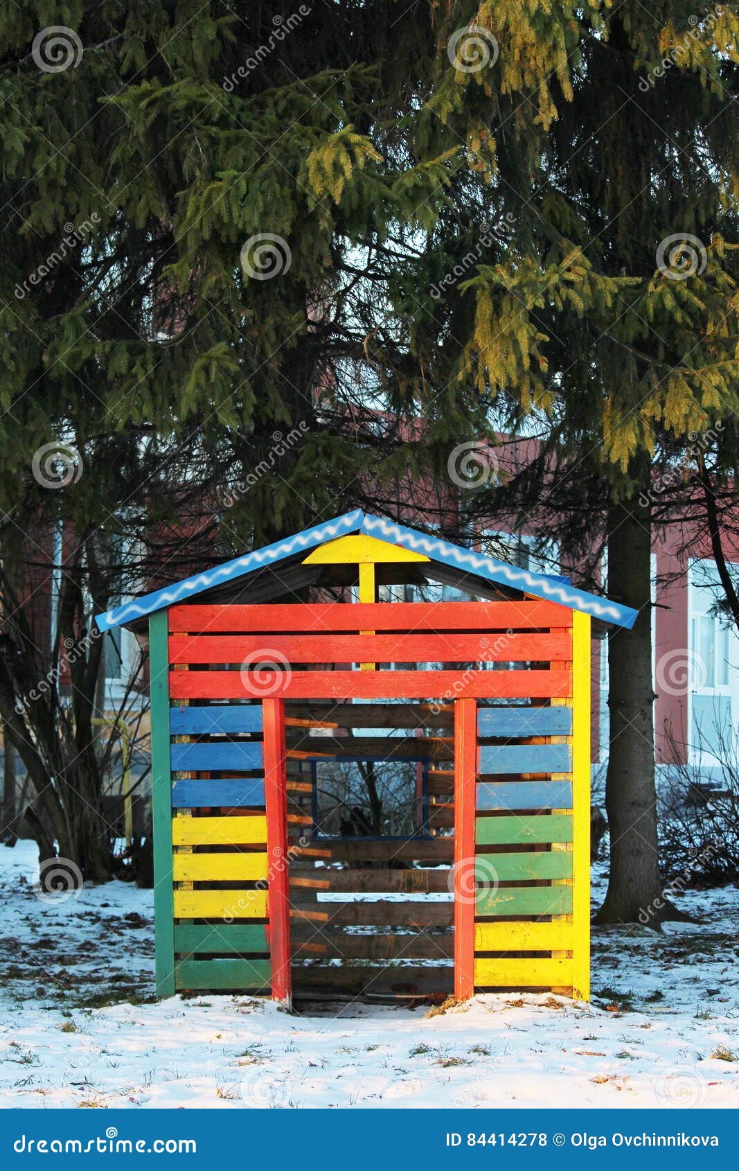 Nice Colorful Small House for Children. Stock Photo - Image of patio ...