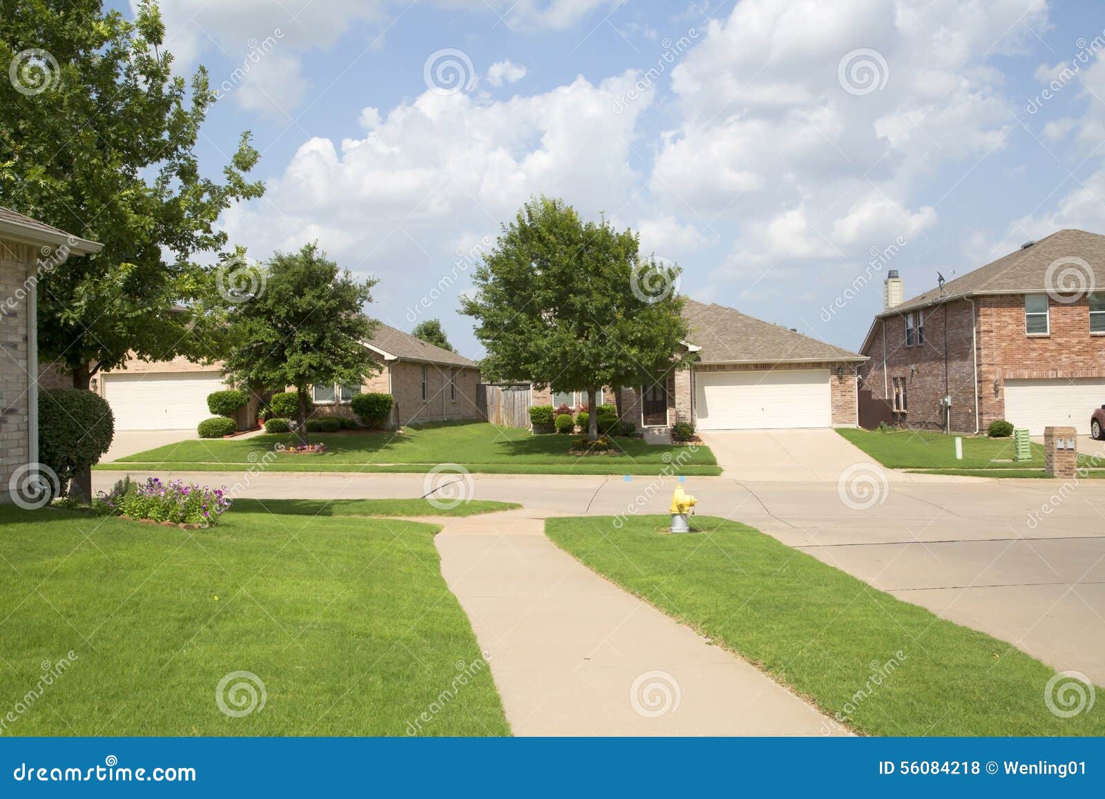 Nice community in suburban stock photo. Image of background - 56084218