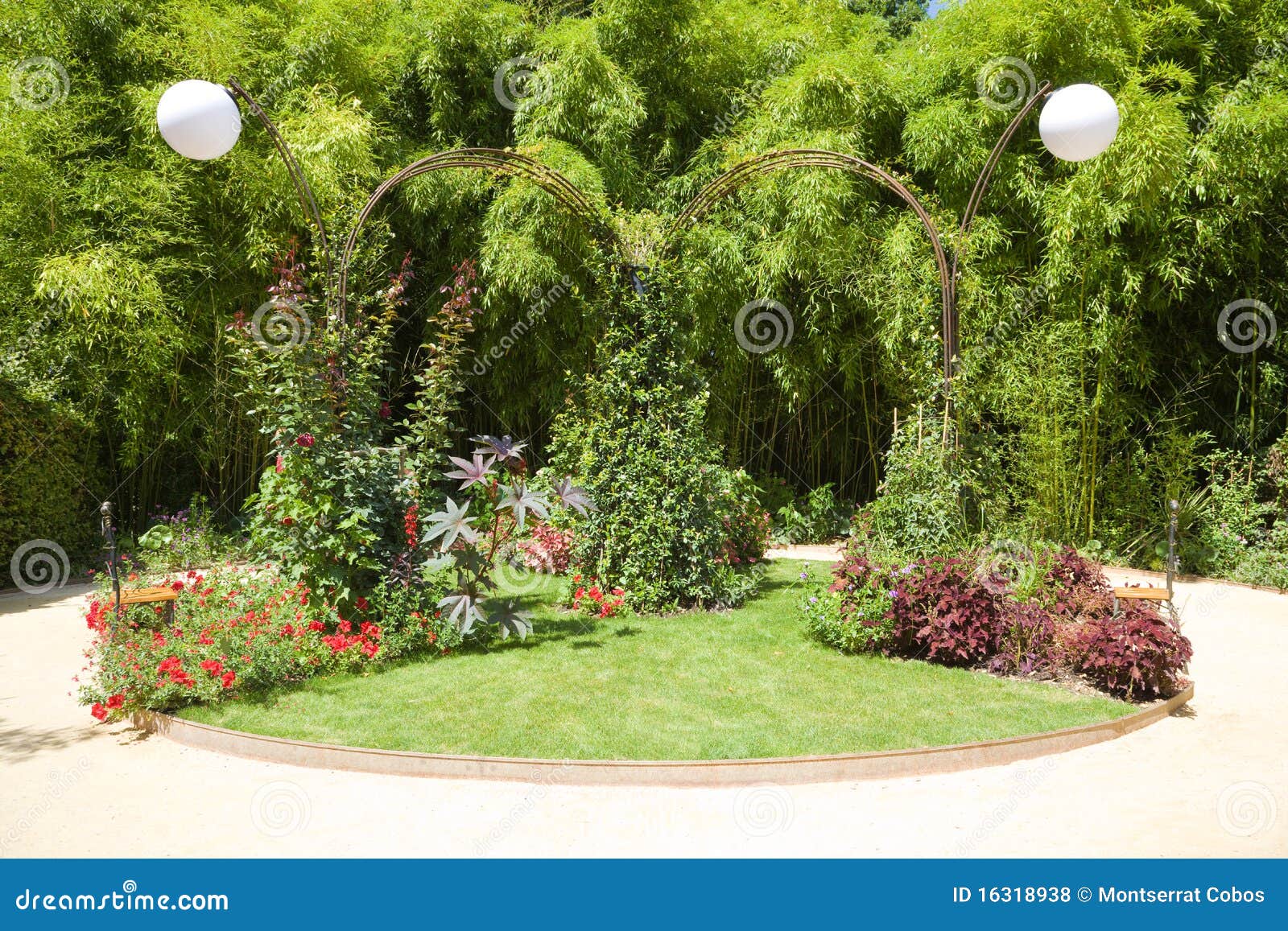 Nice Corner in a Big Garden Stock Photo - Image of vibrant, flower ...