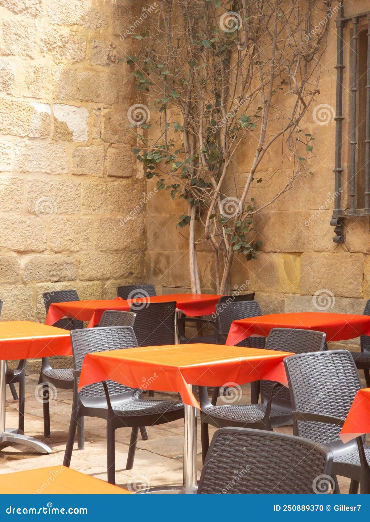 Nice Corner of Tables in a Restaurant Stock Photo - Image of patio ...