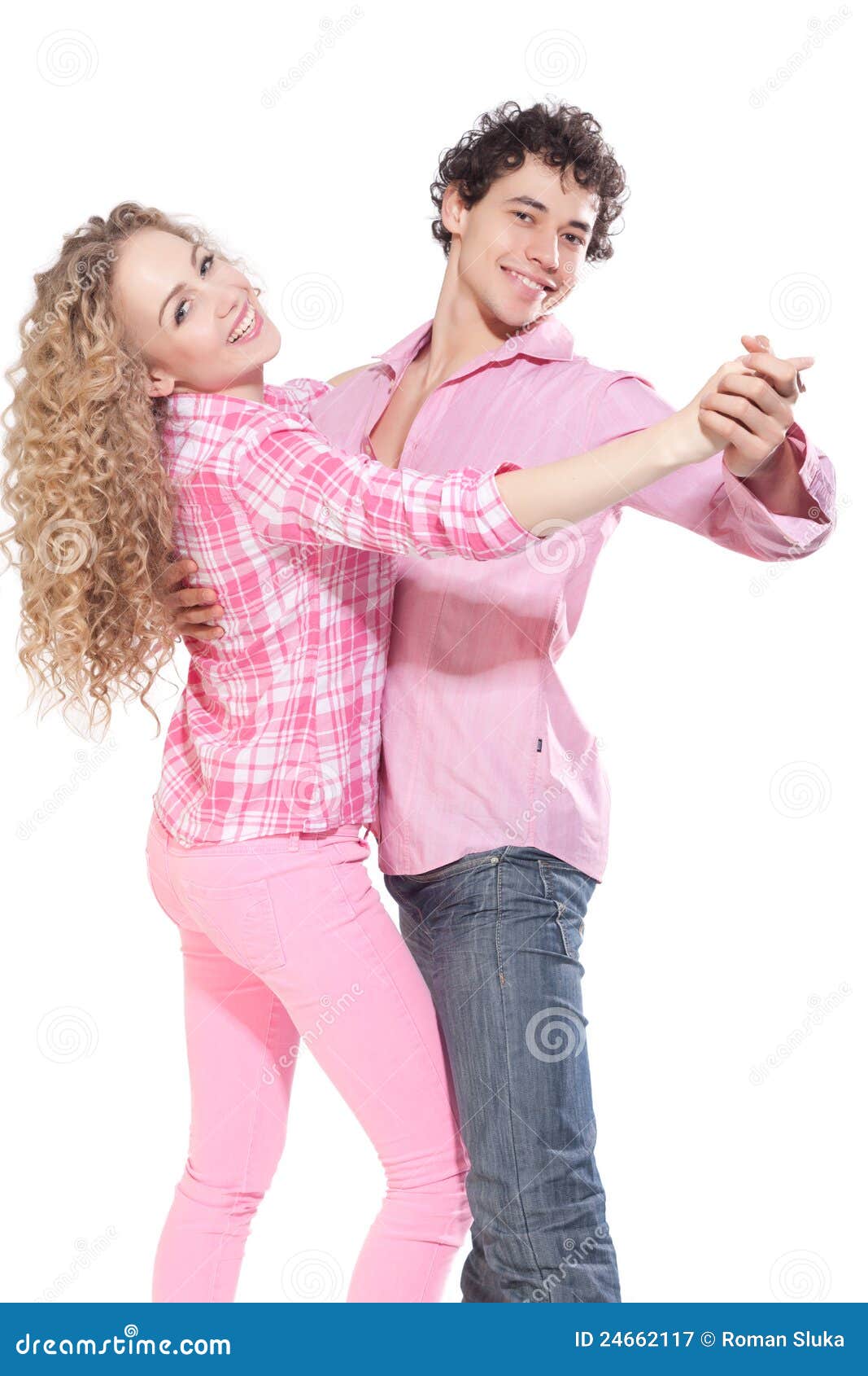 Nice Couple Dancing in Studio Stock Image - Image of happy, female ...