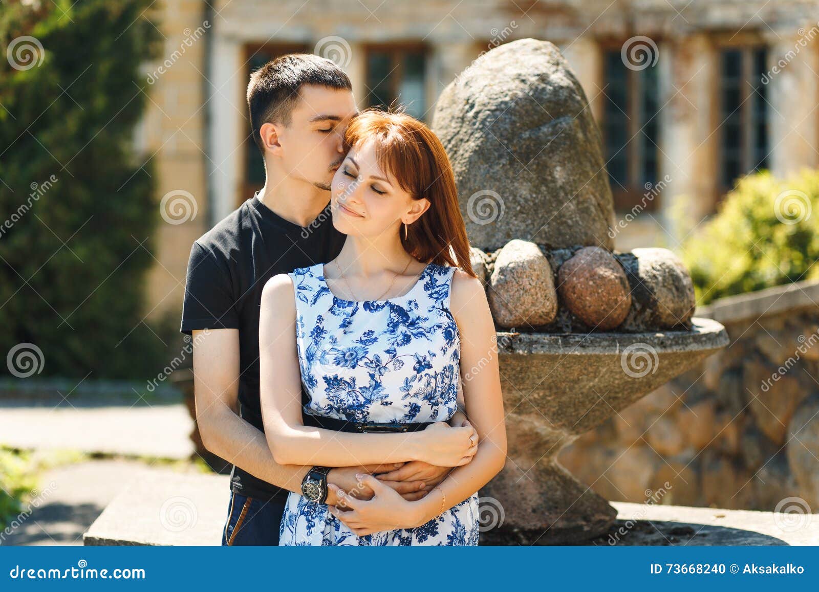Nice couple in love stock photo. Image of buildings, church - 73668240