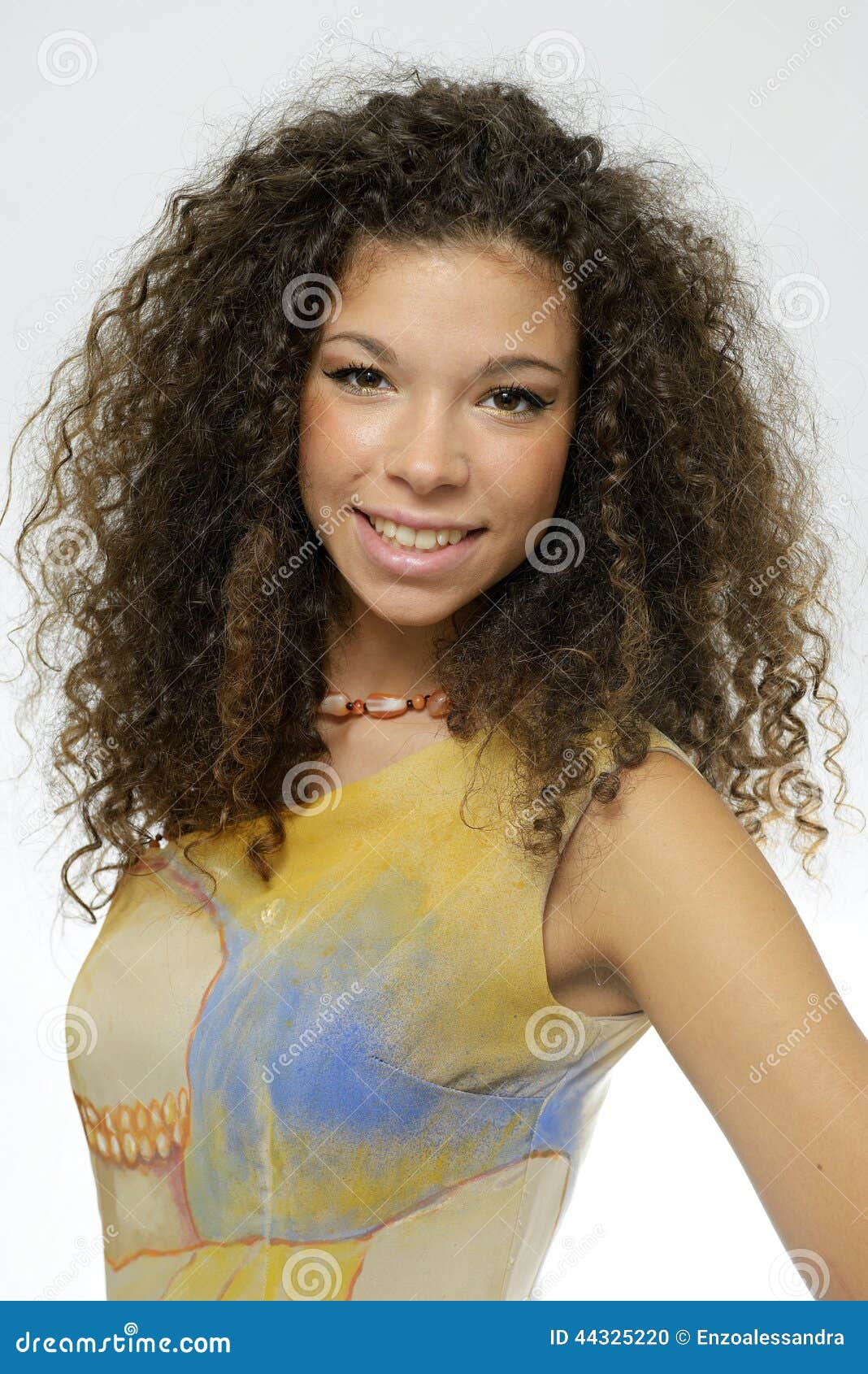 Nice curly girl stock photo. Image of dress, lifestyle - 44325220