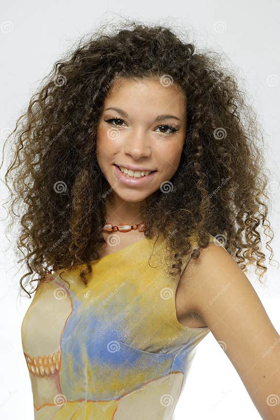 Nice curly girl stock photo. Image of dress, lifestyle - 44325220
