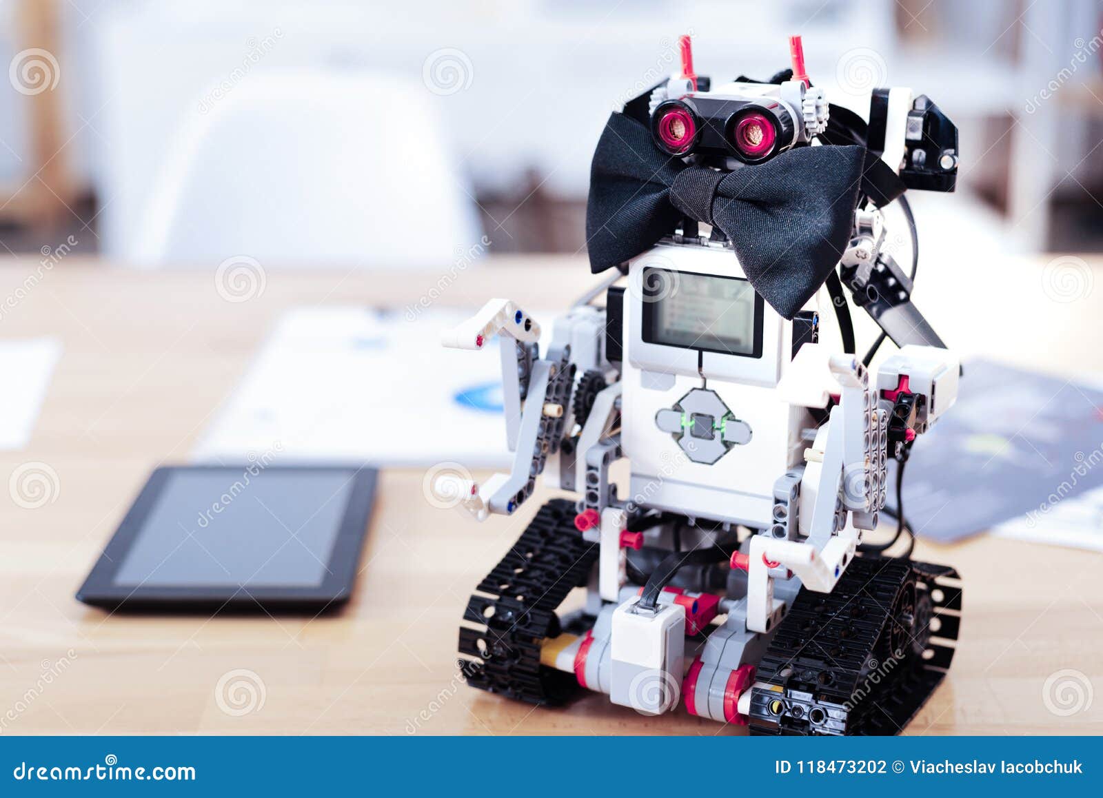Nice Cute Robot Wearing a Bow Tie Stock Photo - Image of cute, robot ...