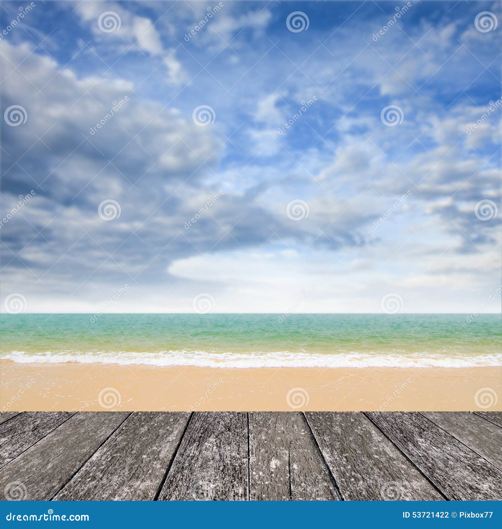 Nice Deck at Beach with Sea and Bluesky Stock Photo - Image of ...