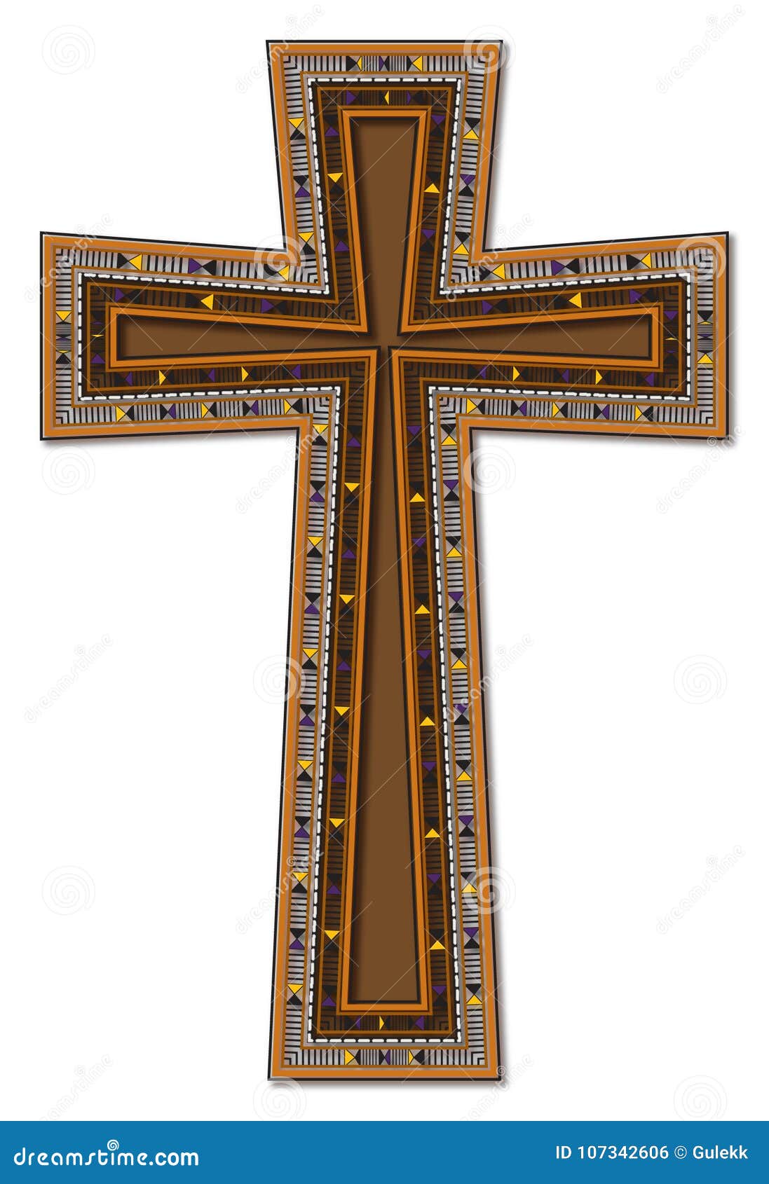 Nice Decorated Cross for Religious Celebrations Stock Illustration ...