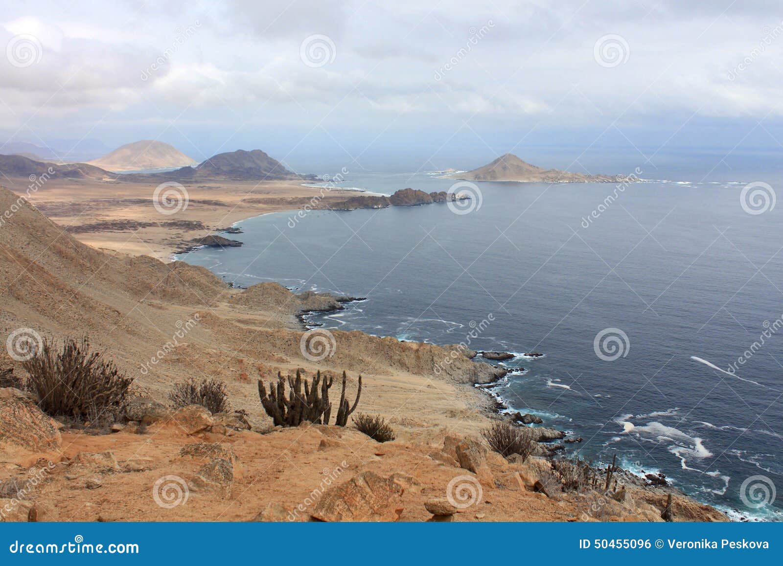 Nice Desert Landscape with Ocean View Stock Photo - Image of horizontal ...