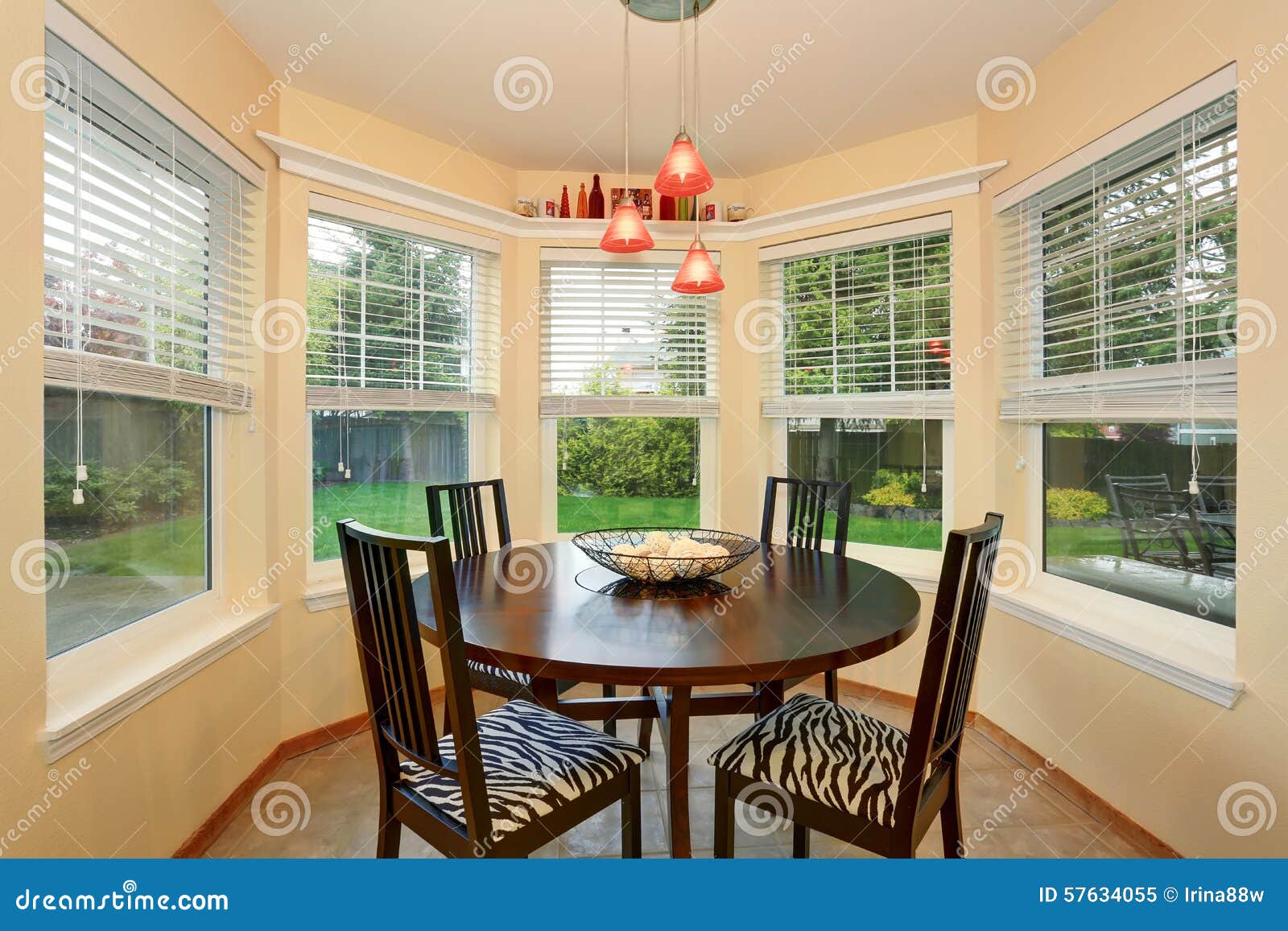 Nice Dinning Area with Many Windows. Stock Image - Image of idea, area ...