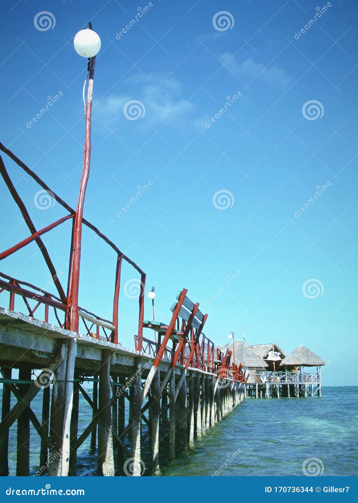 Nice Dock on a Cuban Resort on a Sunny Day Stock Photo - Image of water ...