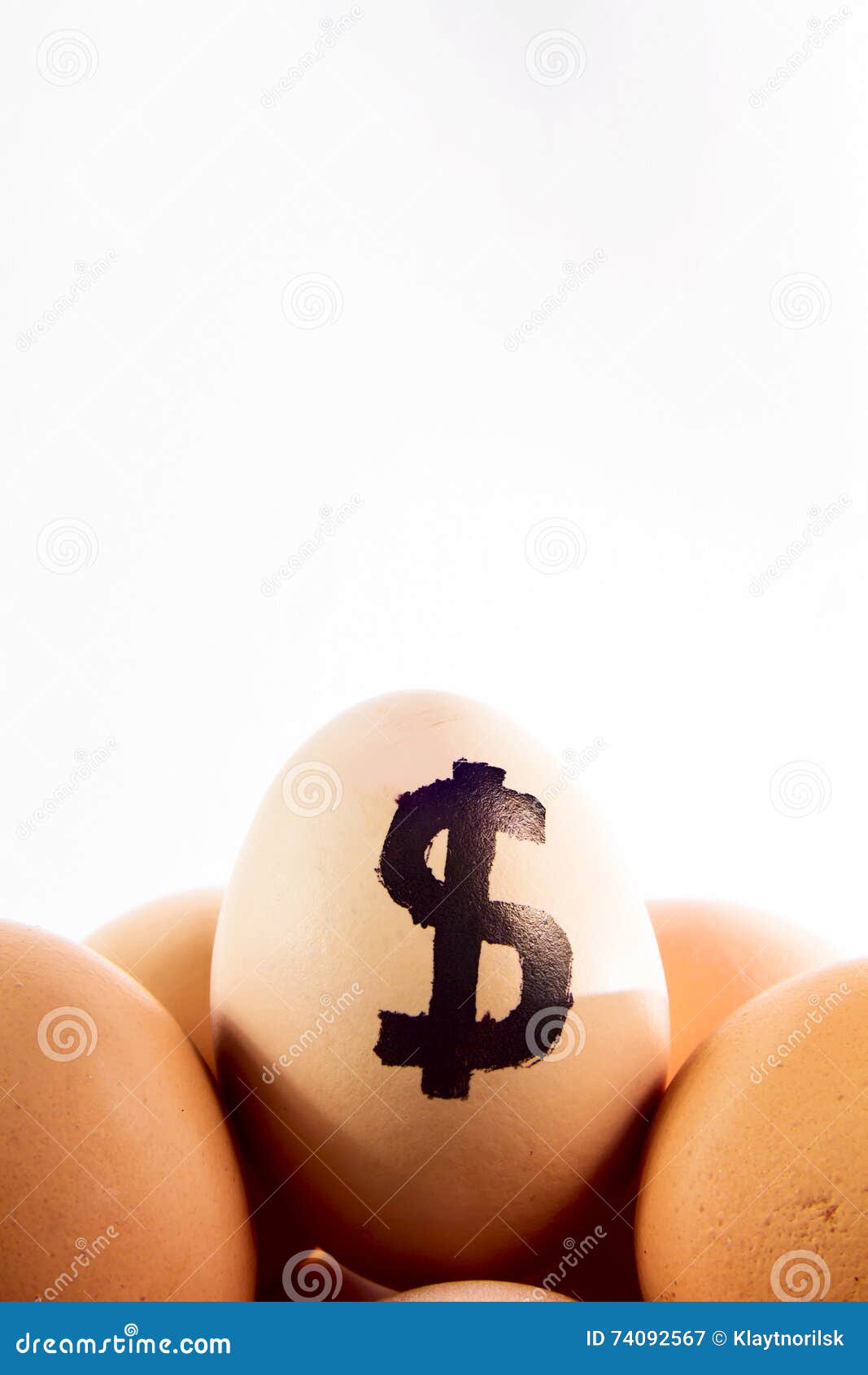 Nice Eggs in Basket with Dollar Sign Stock Image - Image of eggshell ...