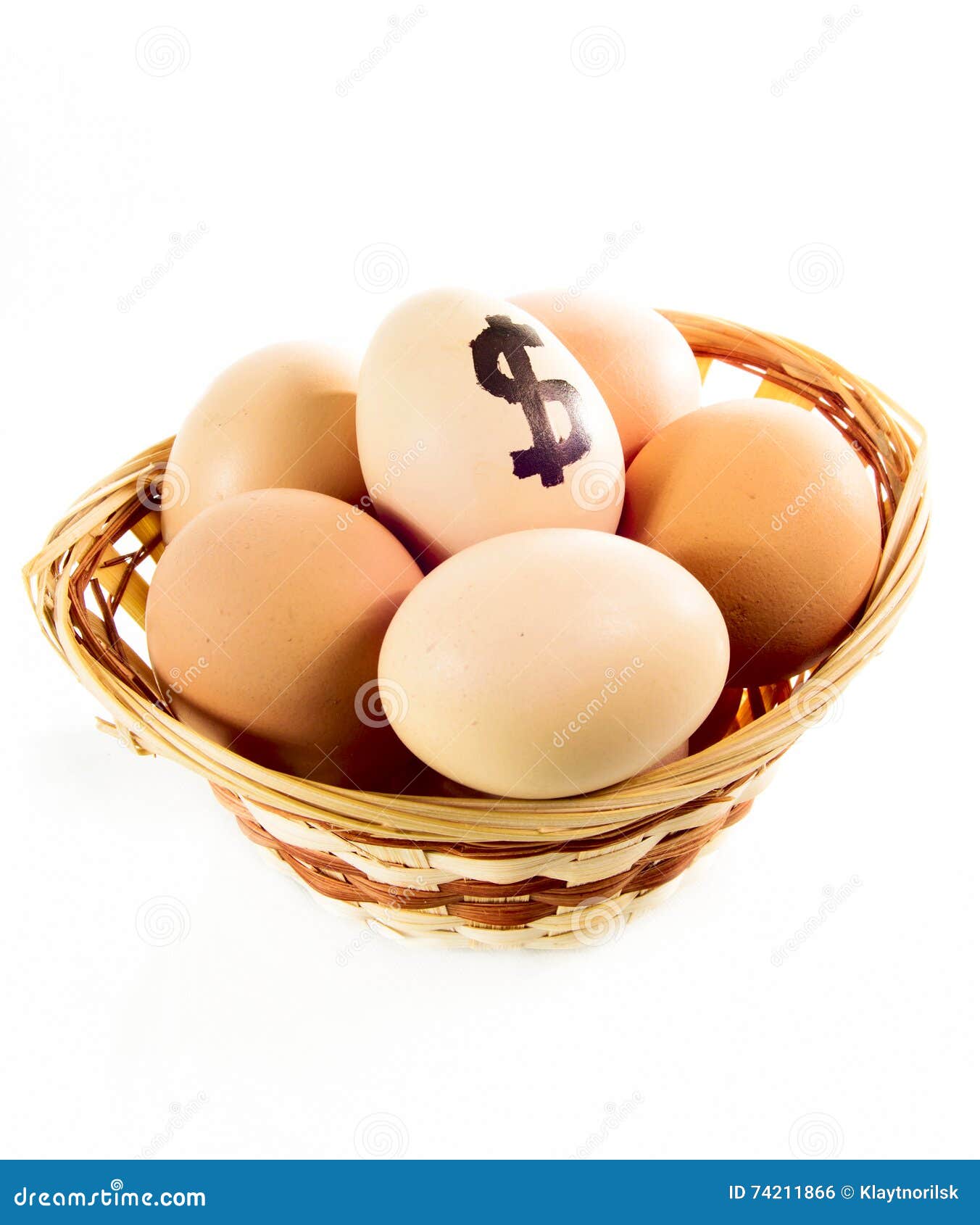 Nice Eggs in Basket with Dollar Sign Stock Photo - Image of investing ...