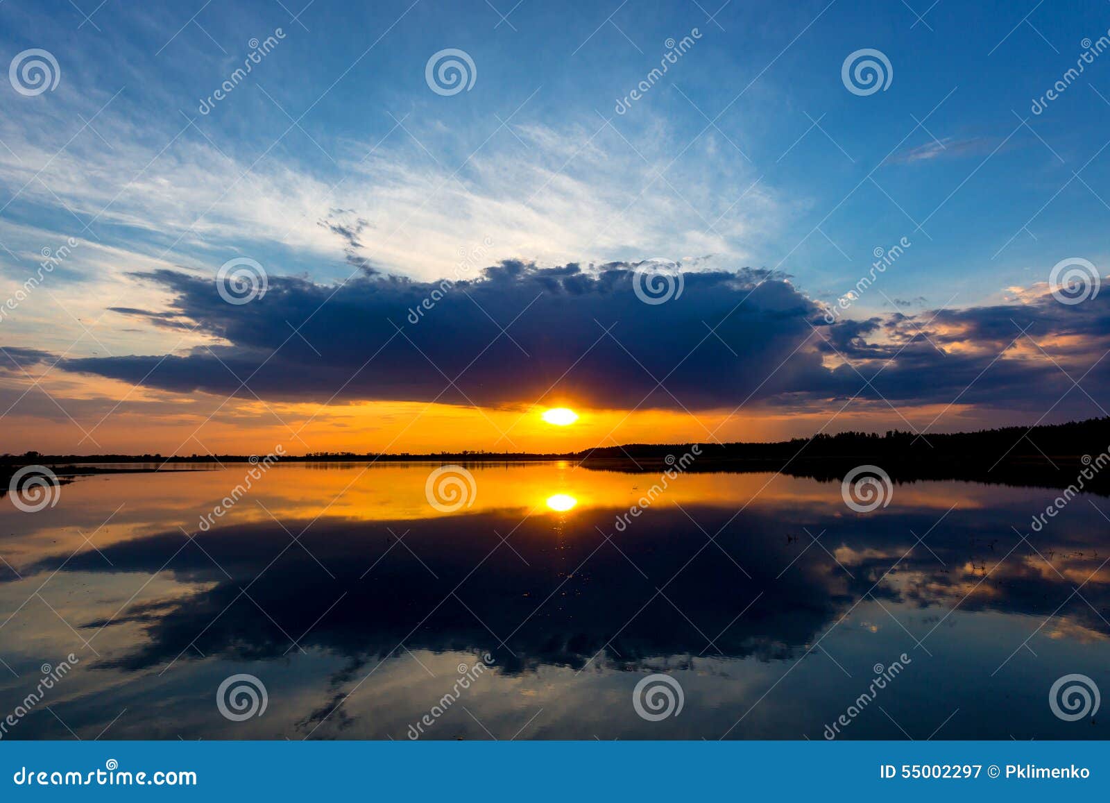 Nice evening scene on lake stock image. Image of nature - 55002297
