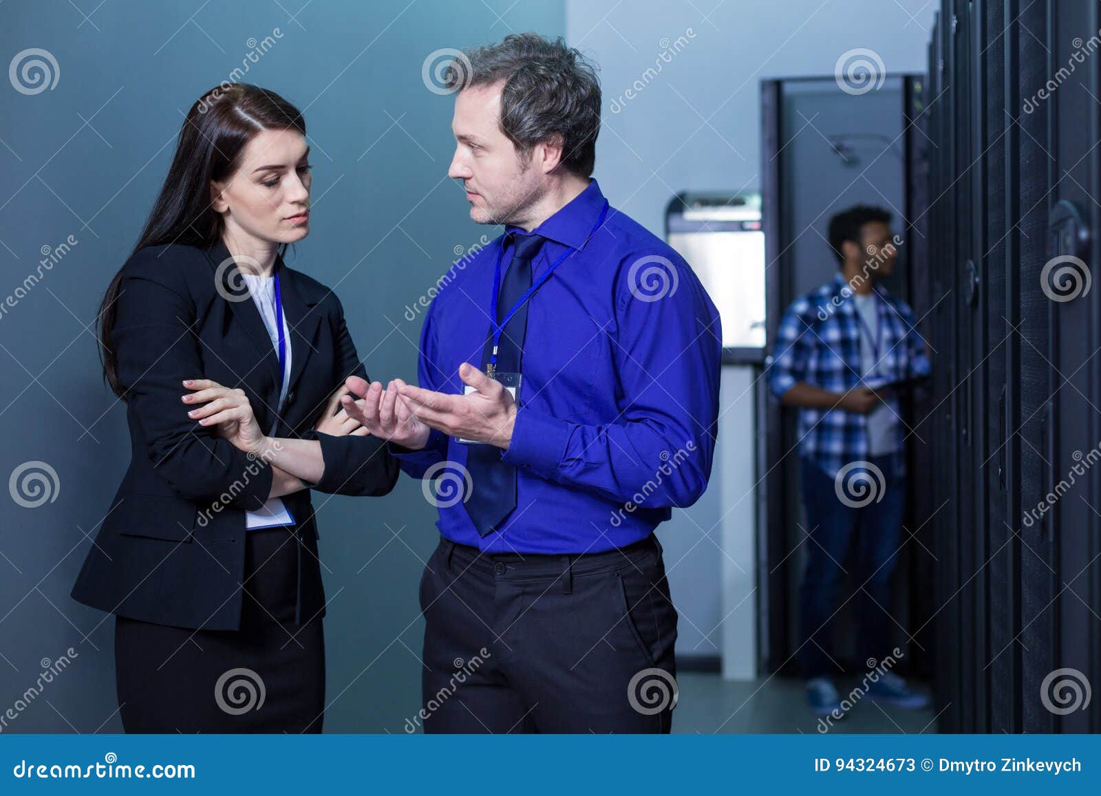 Nice Experienced Colleagues Discussing a Problem Stock Image - Image of ...