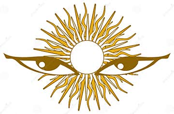 Nice Eyes with Stylized Sun Isolated Stock Vector - Illustration of ...