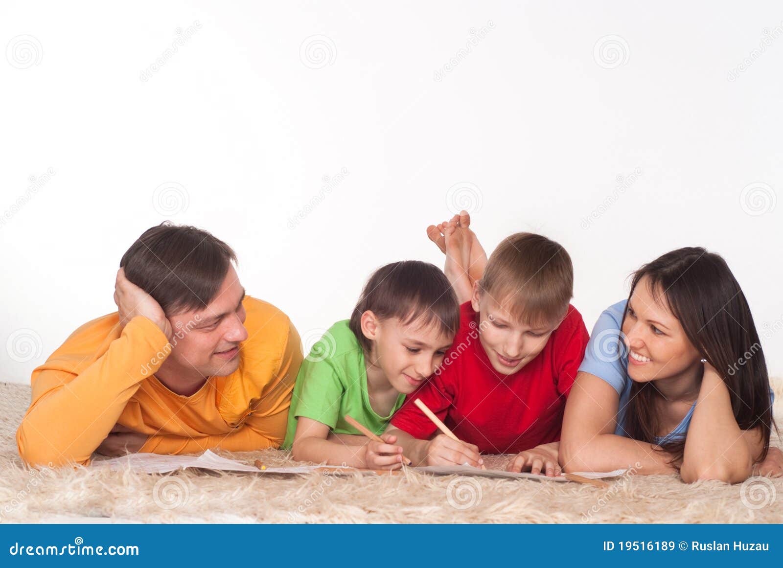 Nice family drawing stock image. Image of happiness, friendship - 19516189
