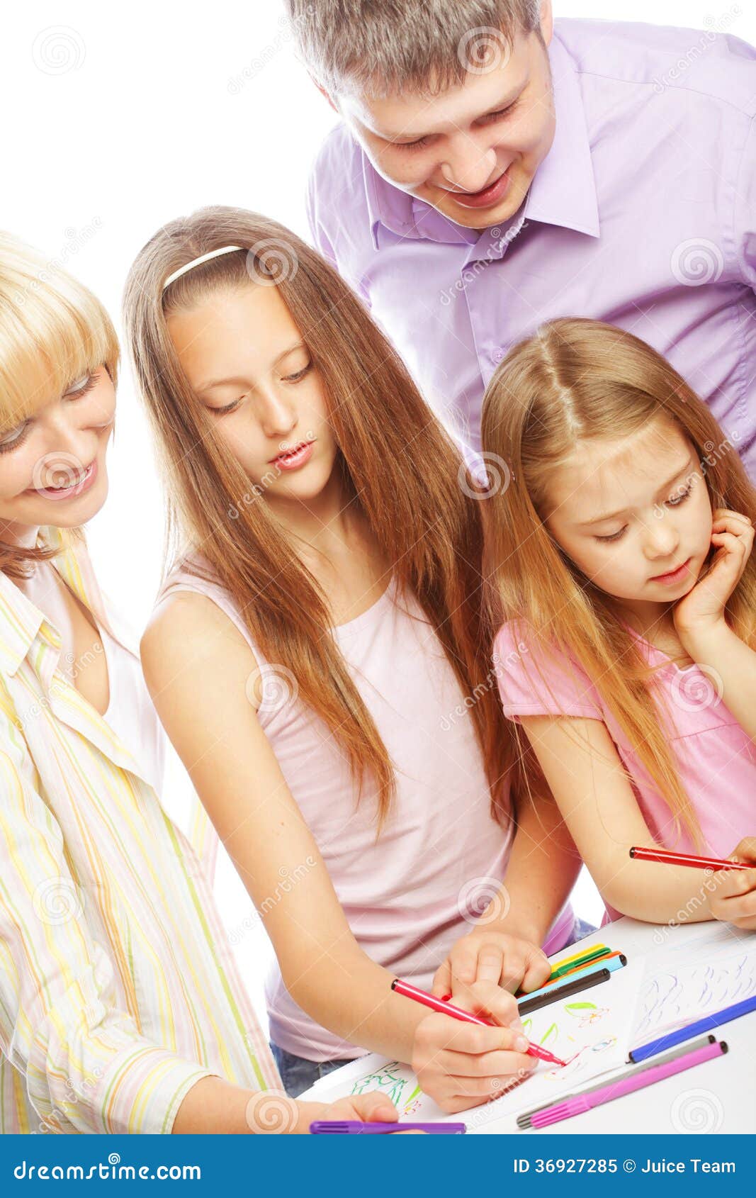 Nice family drawing stock image. Image of cute, baby - 36927285