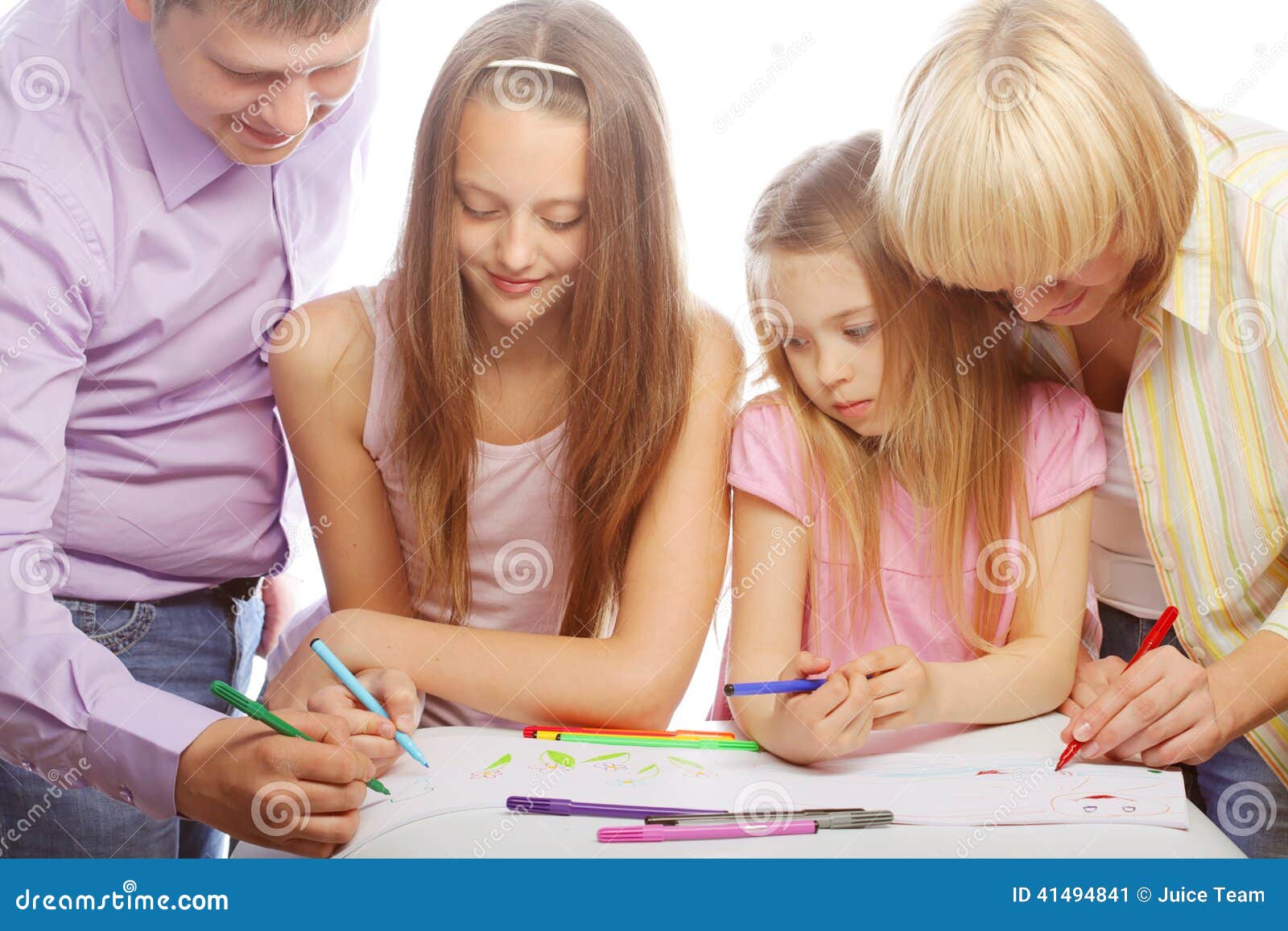 Nice family drawing stock image. Image of family, human - 41494841