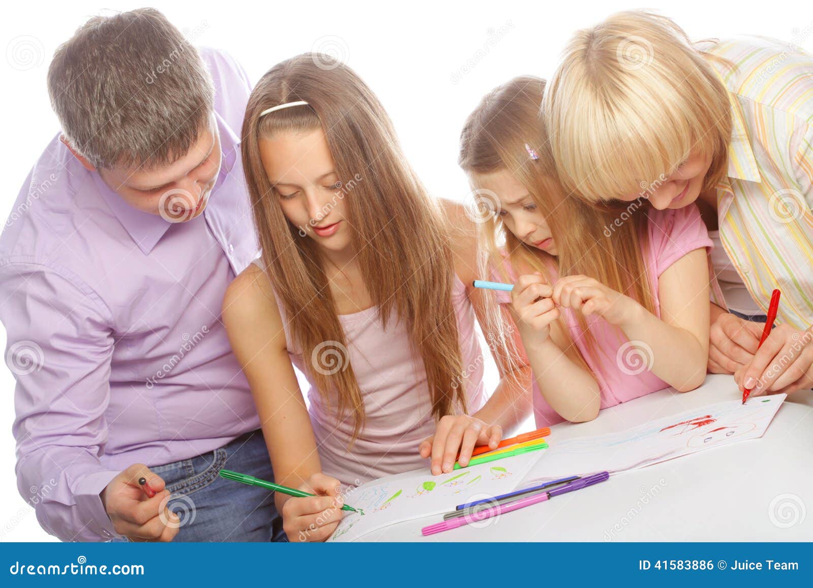 Nice family drawing stock photo. Image of pencil, parents - 41583886