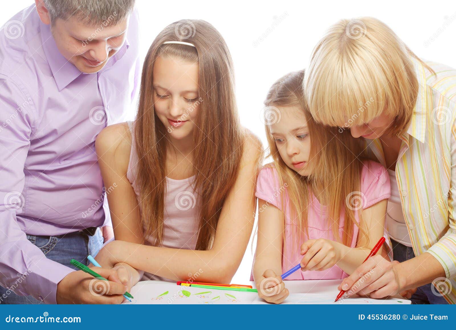 Nice family drawing stock photo. Image of drawing, education - 45536280