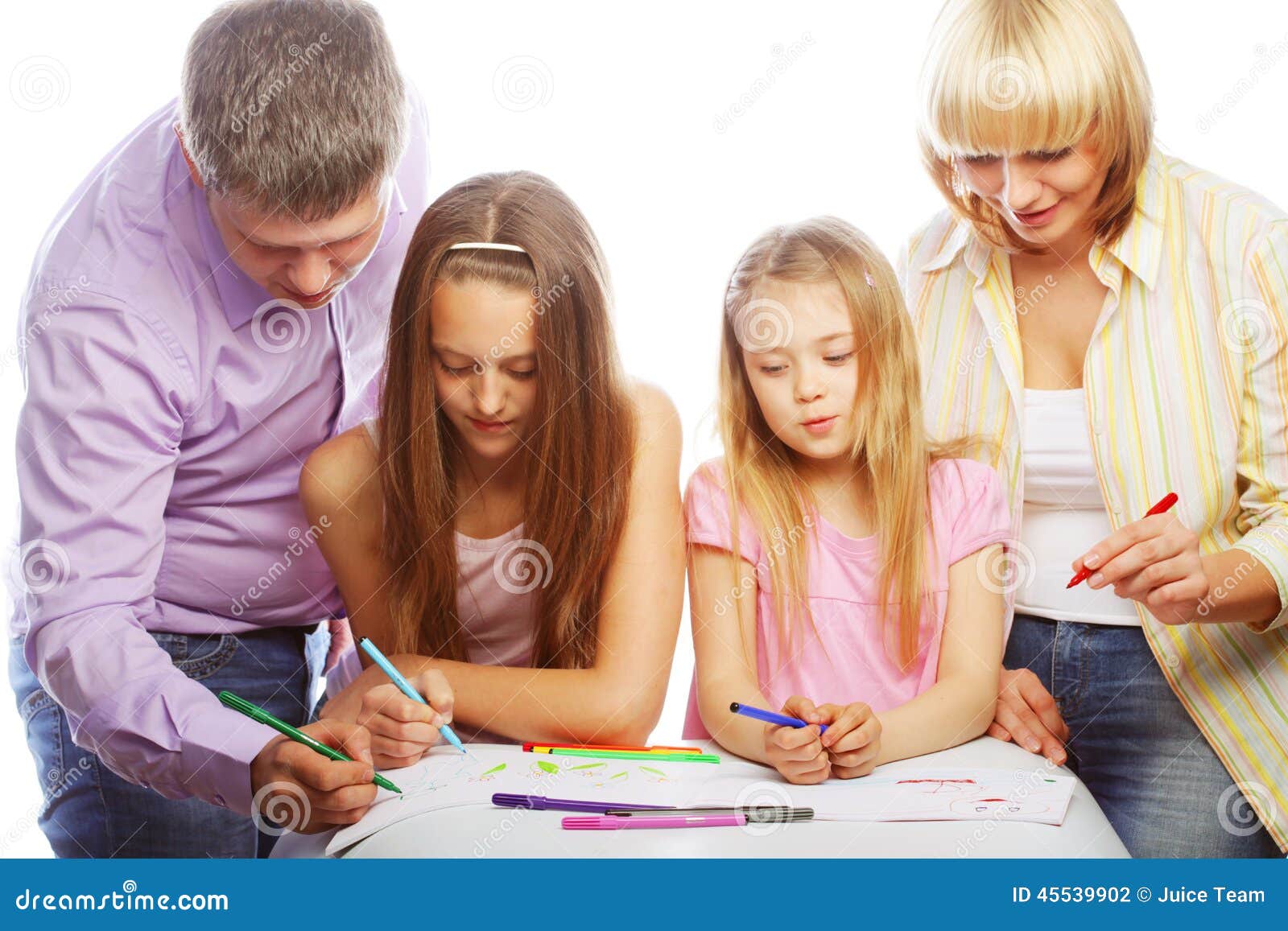 Nice family drawing stock photo. Image of parents, parenting - 45539902