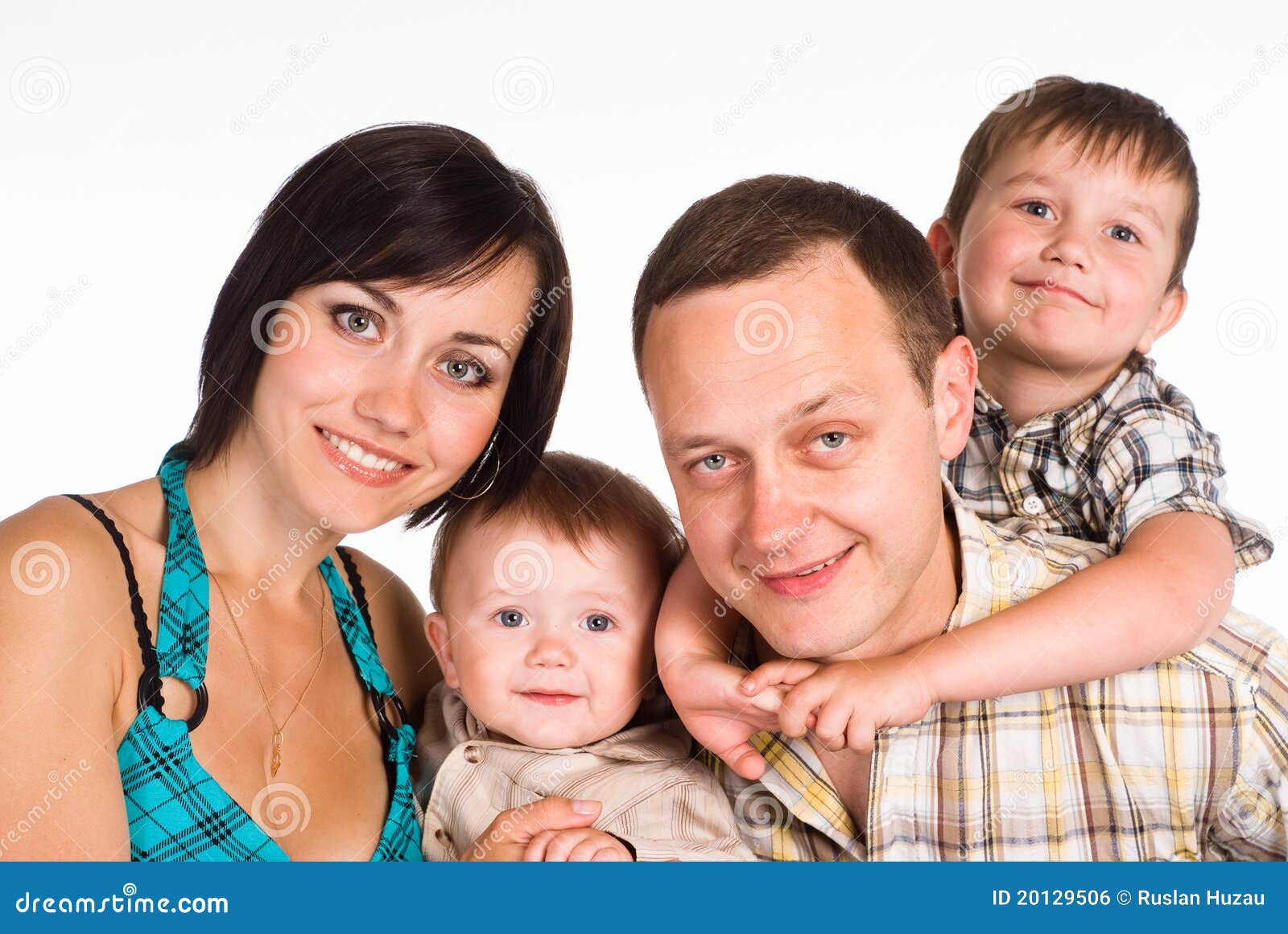 Nice family of a four stock photo. Image of female, home - 20129506
