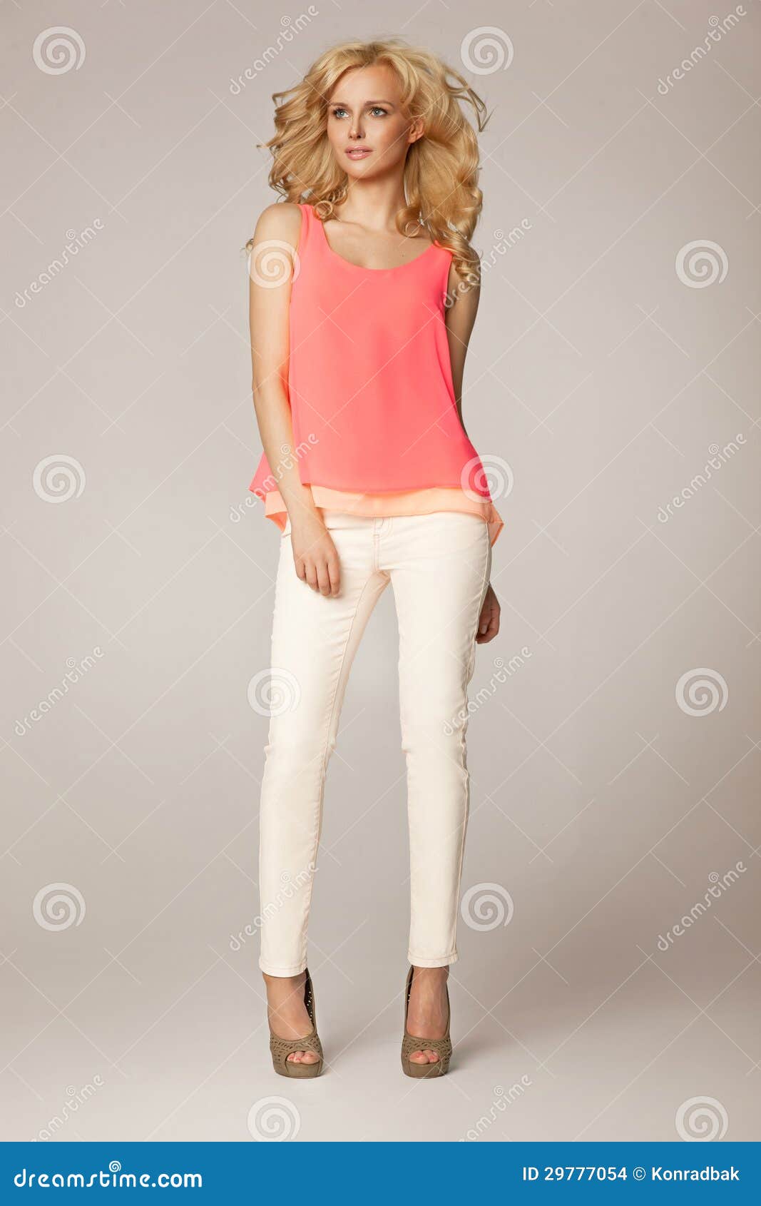 Nice Fashionable Woman in Natural Pose Stock Photo - Image of golden ...