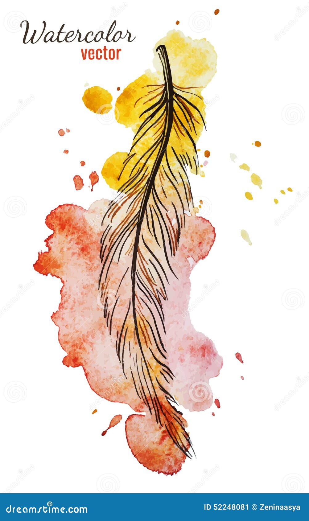 Nice feather stock vector. Illustration of hipster, dream - 52248081