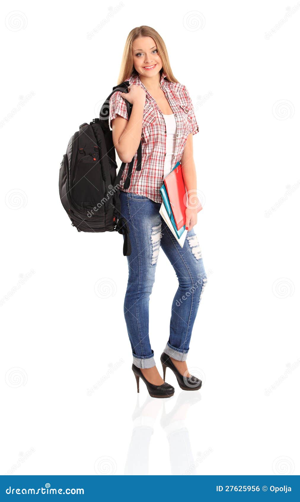 Nice Female Student Smiling Stock Photo - Image of people, education ...