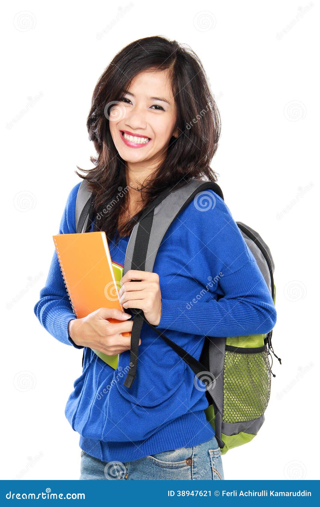 Nice Female Student Smiling and Looking at Camera Stock Image - Image ...