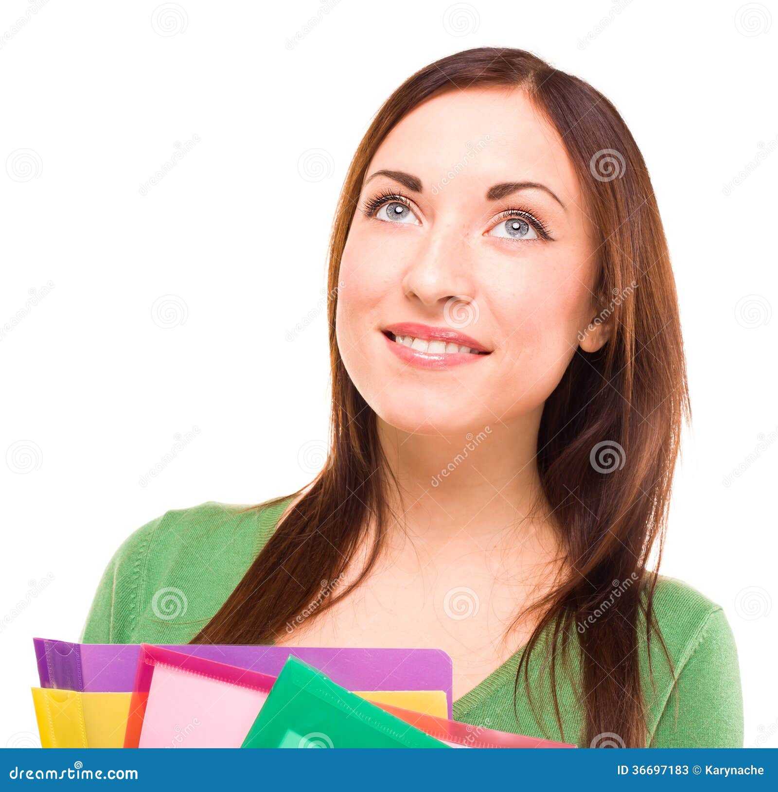 Nice Female Student Smiling and Looking at Camera Stock Image - Image ...