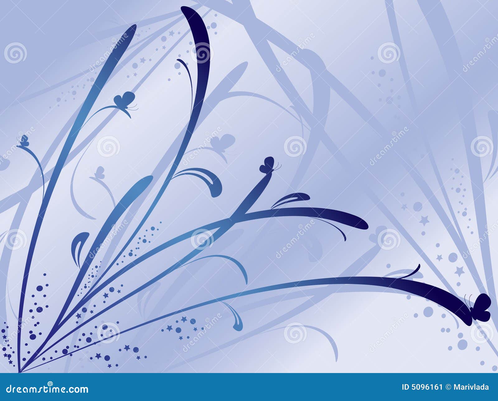 Nice Floral Vector Backdrop with Butterflies. Stock Vector ...